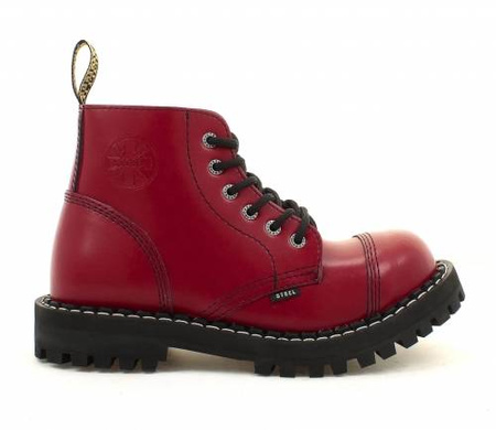 GLANY STEEL FULL CZERWONE 127/128/O 6 - DZIURKOWE | sklep metalRoute.pl