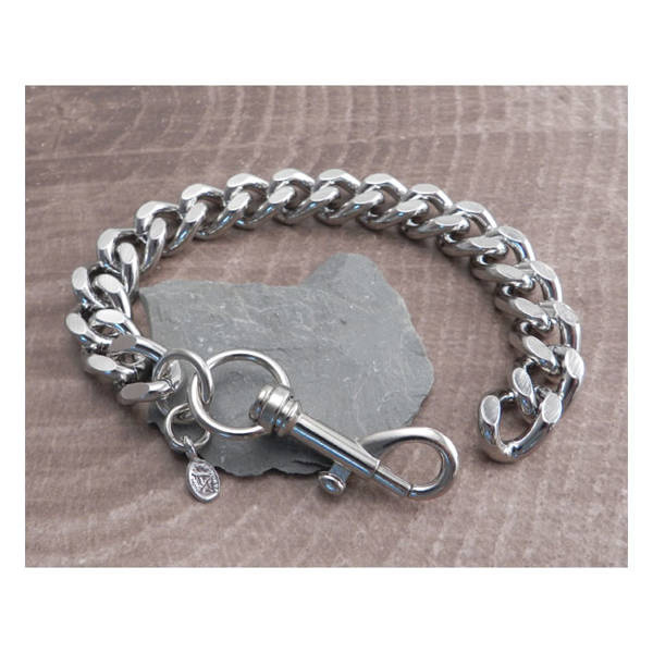bracelet AMIGAZ Cut Leash Silver 8" | Rock Gadgets \ Bracelets and ...