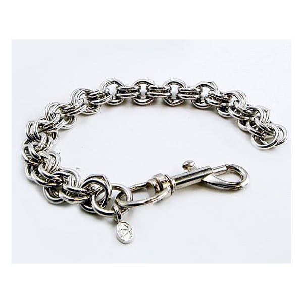 bracelet AMIGAZ Double Ring Chain Silver 8" | Rock Gadgets \ Bracelets ...