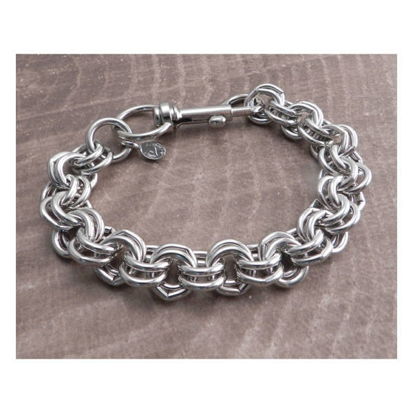 bracelet AMIGAZ Double Ring Chain Silver 8" | Rock Gadgets \ Bracelets ...