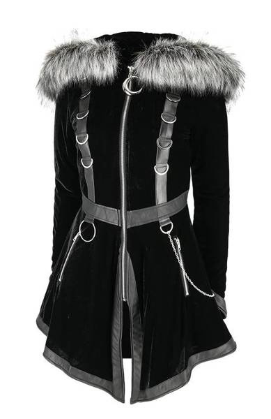 coat RESTYLE D-ring Coat Gray | Brands \ R \ RESTYLE Gothic Fashion ...