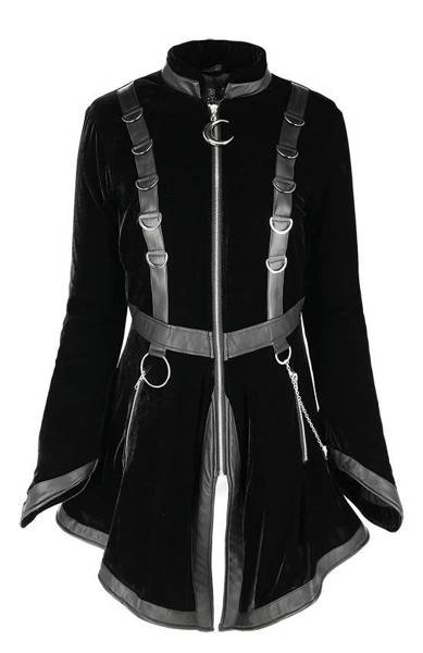 coat RESTYLE D-ring Coat Gray | Brands \ R \ RESTYLE Gothic Fashion ...