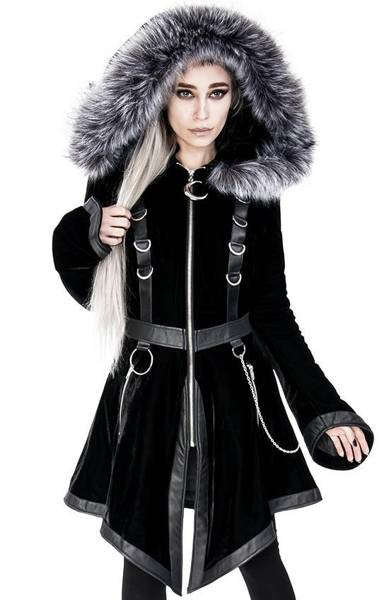 coat RESTYLE D-ring Coat Gray | Brands \ R \ RESTYLE Gothic Fashion ...