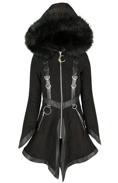 coat RESTYLE Long Black Dring Coat | Brands \ R \ RESTYLE Gothic ...