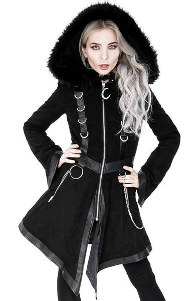 coat RESTYLE Long Black Dring Coat | Brands \ R \ RESTYLE Gothic ...
