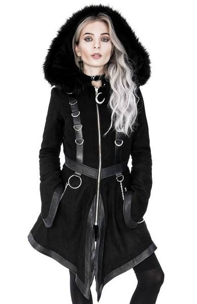 coat RESTYLE Long Black Dring Coat | Brands \ R \ RESTYLE Gothic ...