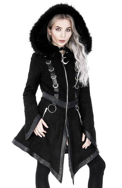coat RESTYLE Long Black Dring Coat | Brands \ R \ RESTYLE Gothic ...