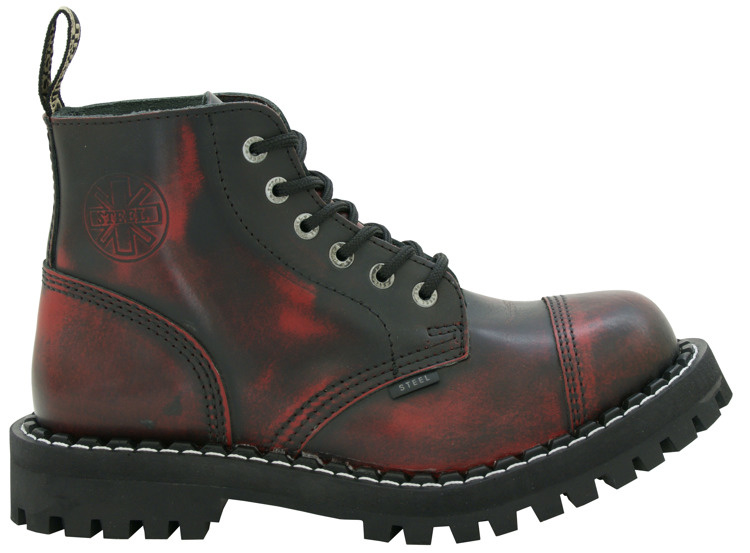 combat boots STEEL 127/128/O/RED/BLACK | For Him \ Shoes For Her ...