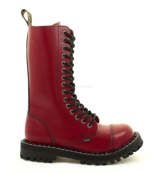 GLANY STEEL FULL CZERWONE 135/136/O 15 - DZIURKOWE | sklep metalRoute.pl