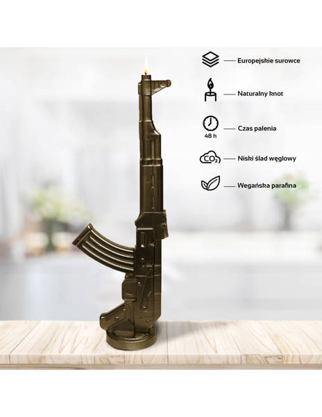 świeca CANDELLANA Kalash Gun Brass | sklep metalRoute.pl